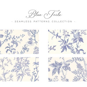 Chinoiserie Wildflower Seamless Patterns: Vintage Floral Digital Papers ...