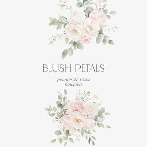 Watercolor Blush Pink Floral Clipart: Wedding Flower Bouquets (digital Download) - Etsy