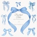 Watercolor Blue Coquette Ribbons Clipart, Coquette Clipart, Simple ...