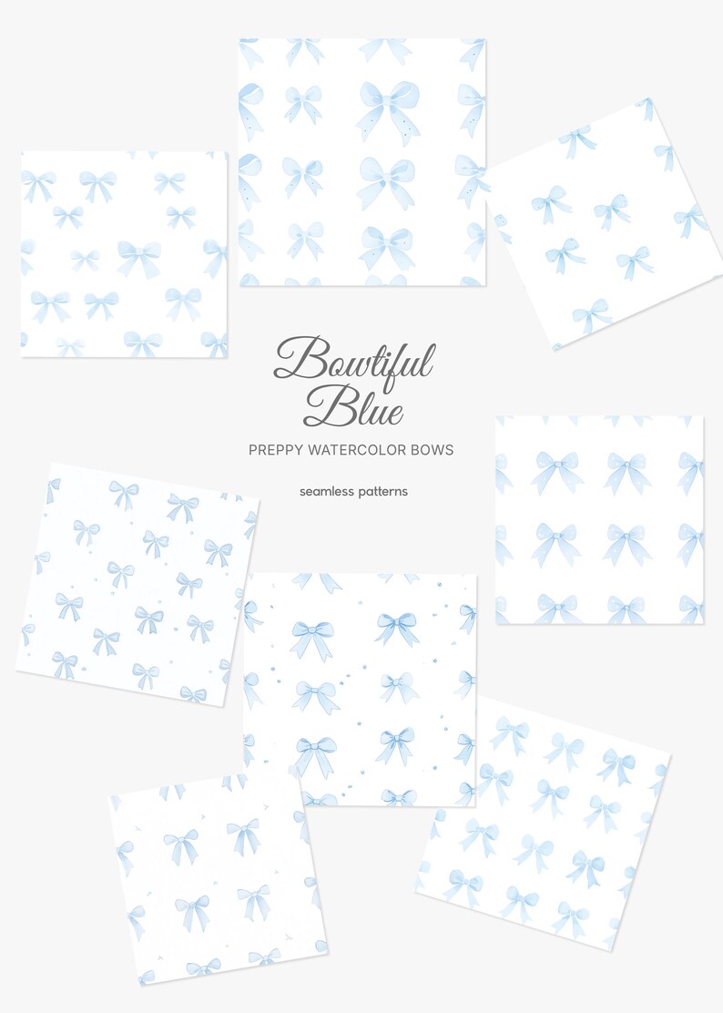 Watercolor Blue Coquette Ribbons Clipart, Coquette Clipart, Simple ...