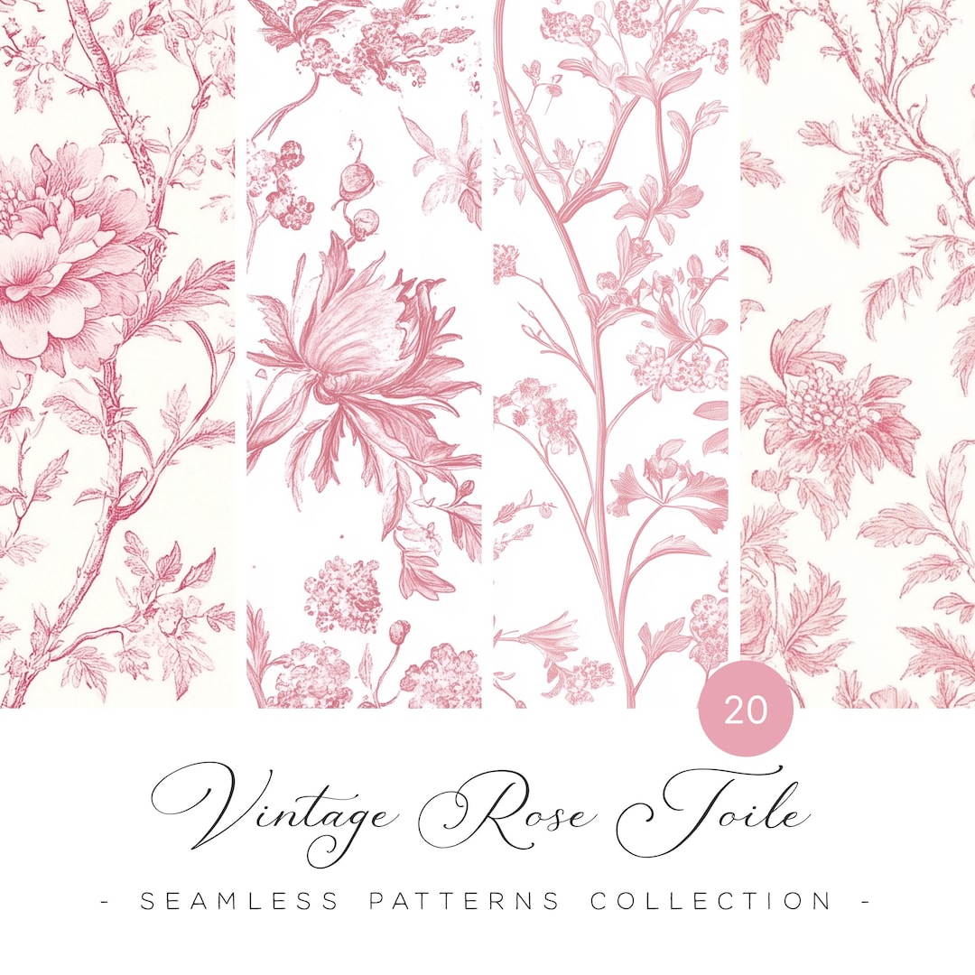 Chinoiserie Wildflower Seamless Patterns, Vintage Floral Patterns ...