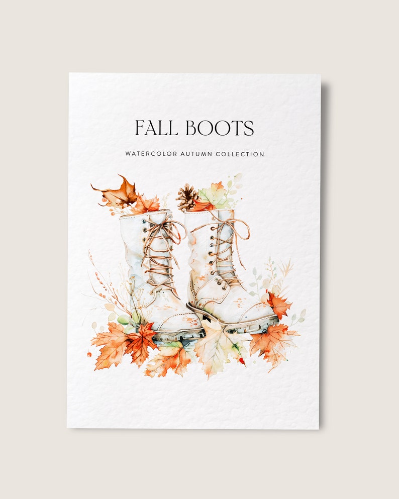 Watercolor Autumn Clipart, Fall Boots Clipart, Autumn Rain Boots ...