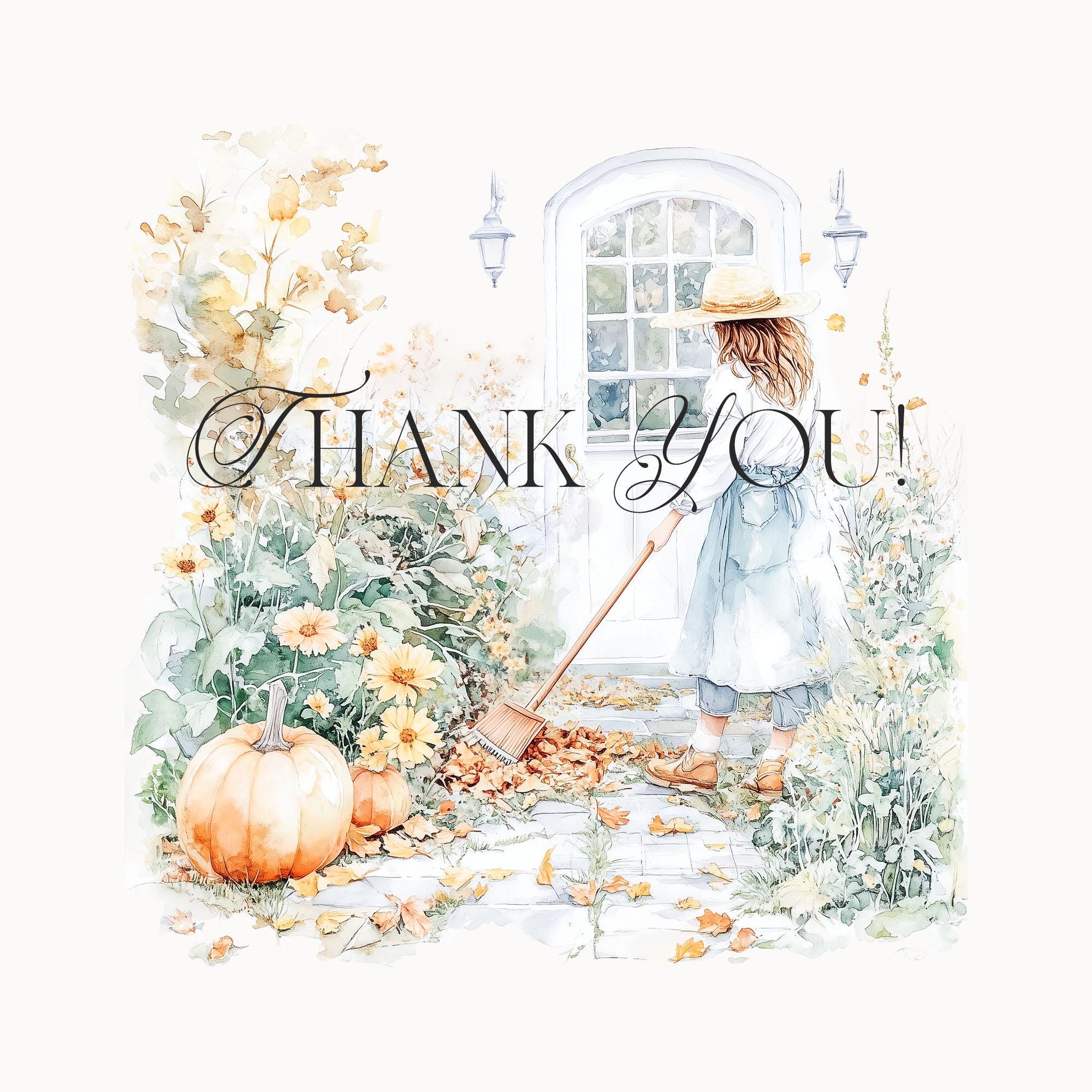Watercolor Fall Clipart: Rustic Autumn Harvest Scenes (46 PNG) - Etsy