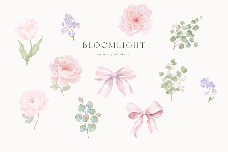 Watercolor Floral Clipart: Pastel Flowers DIY Elements, Floral Wreaths ...
