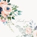 Watercolor Navy and Blush Floral Bouquets Clipart, Watercolor Blush ...