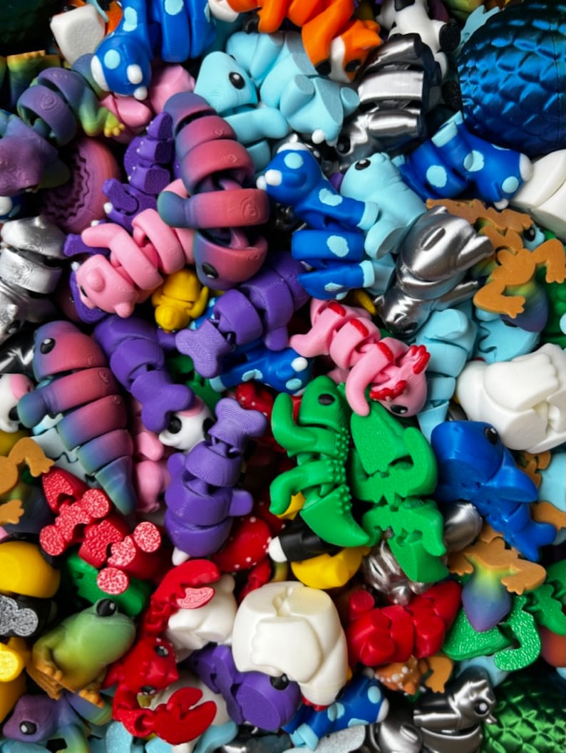 Micro Mini Flexi Animal Figurines Articulating Cute Collectible 3D ...