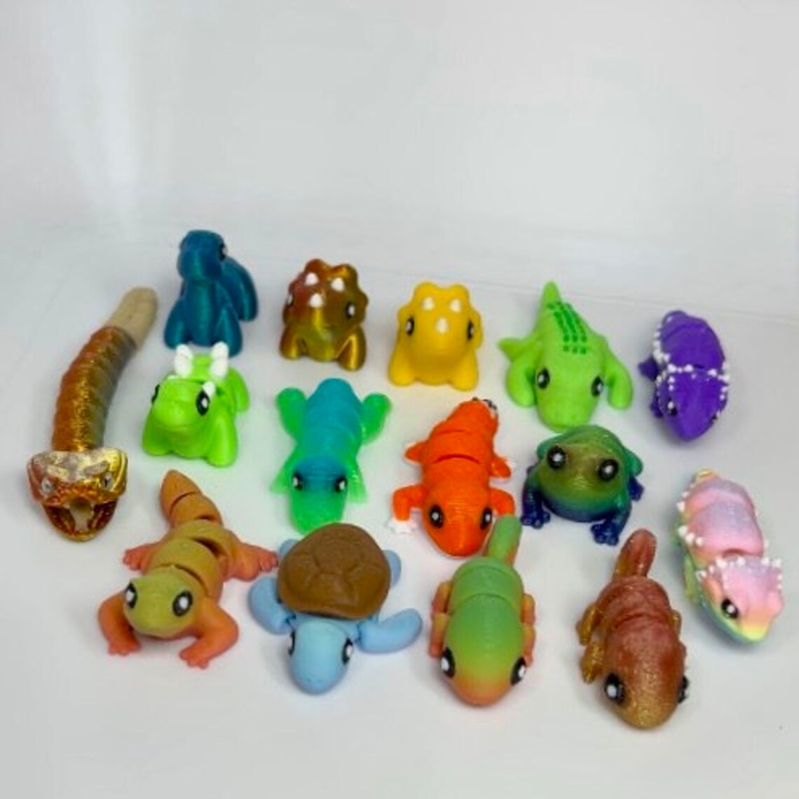 Micro Mini Flexi Animal Figurines Articulating Cute Collectible 3D ...