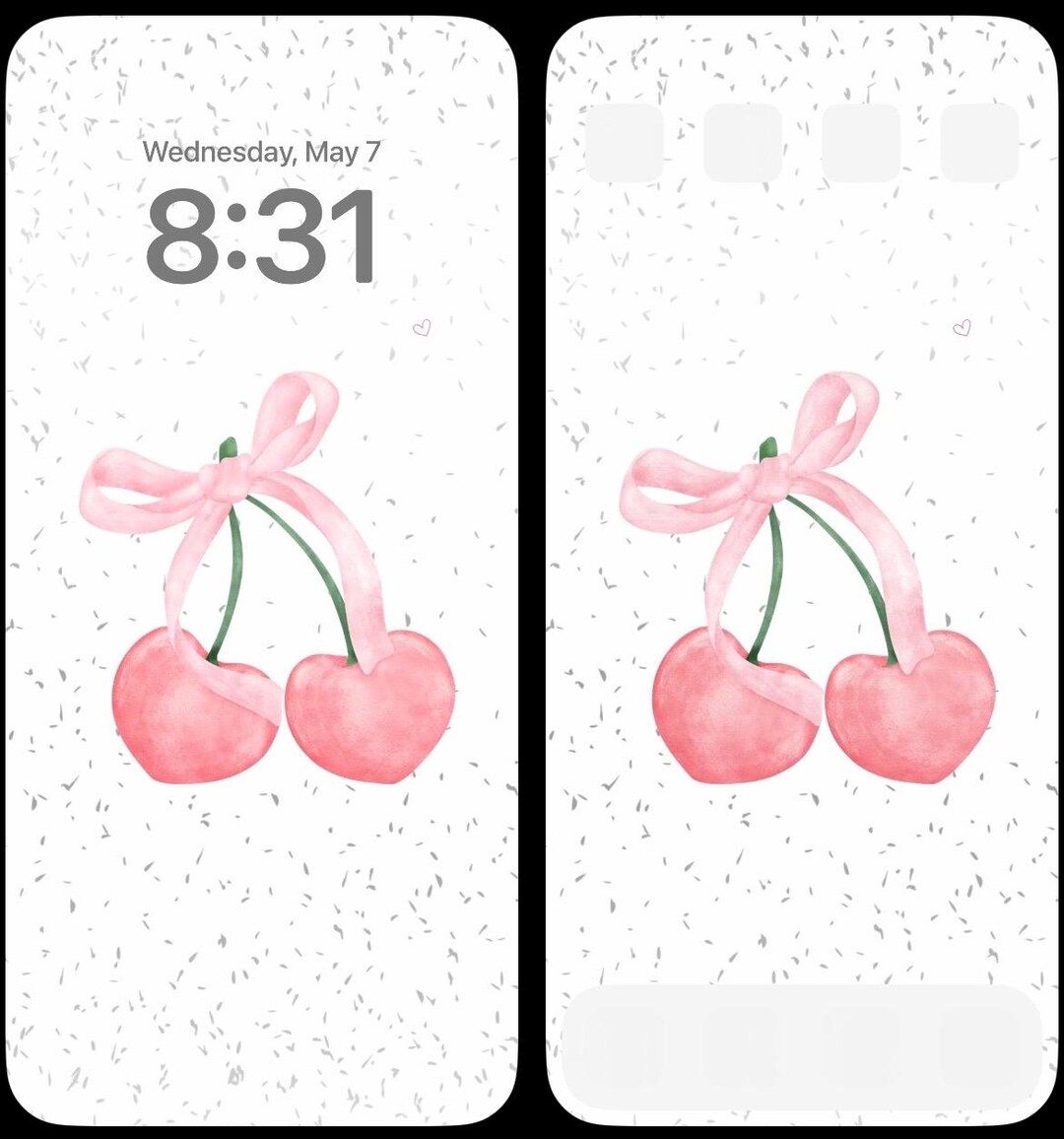 Cherries Coquette Pink iPhone Wallpaper and Lockscreen - Etsy