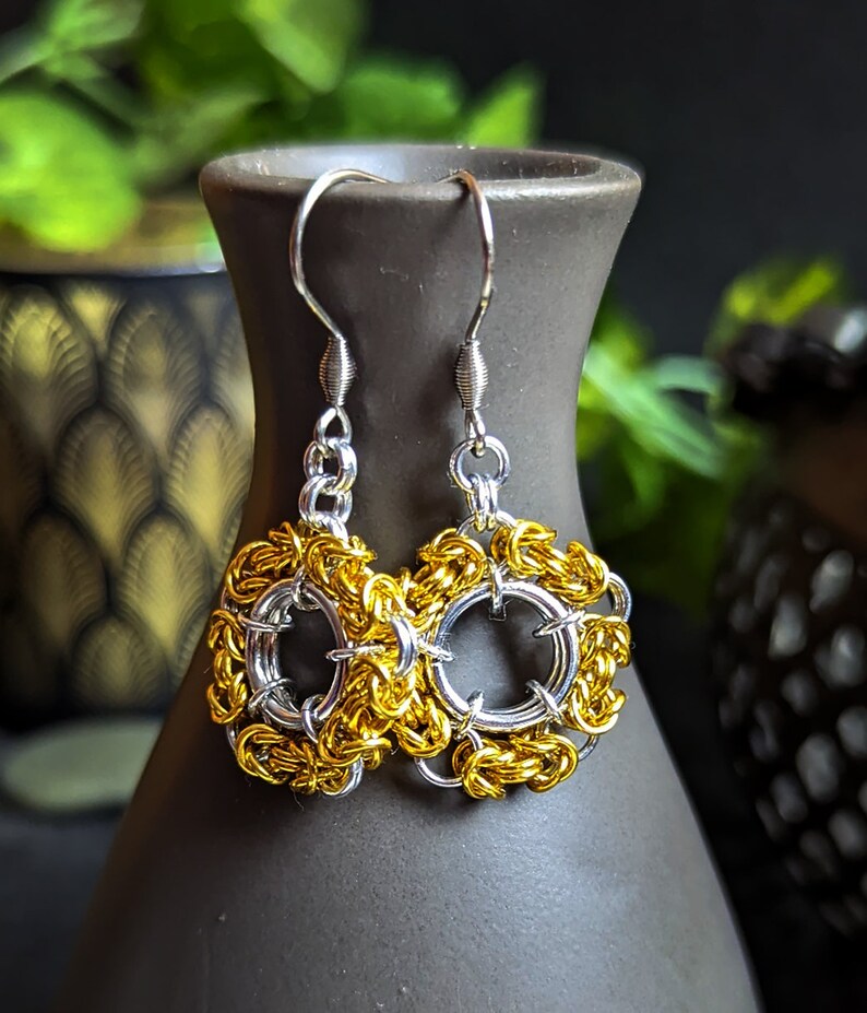Chain Maille Tutorial Byzantine Portal Earrings - Etsy