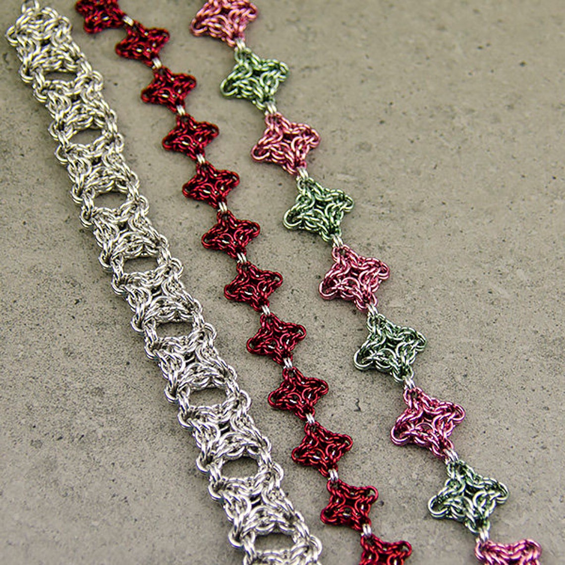 Chain Maille Tutorial Byzantine Diamond Bracelet | Etsy