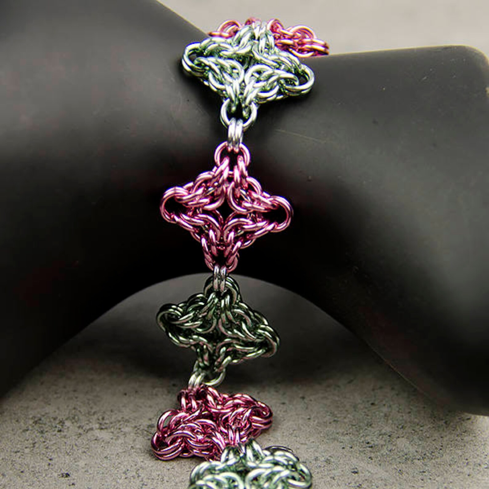 Chain Maille Tutorial Byzantine Diamond Bracelet | Etsy