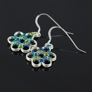 Chainmaille Tutorial Japanese Flower Chain Maille Earrings - Etsy