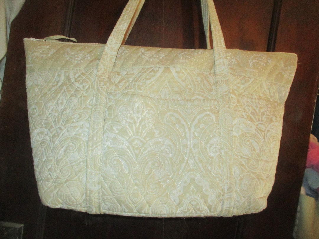 Vintage 90s Vera Bradley Natural Beige Paisley Tote Purse Shoulder ...
