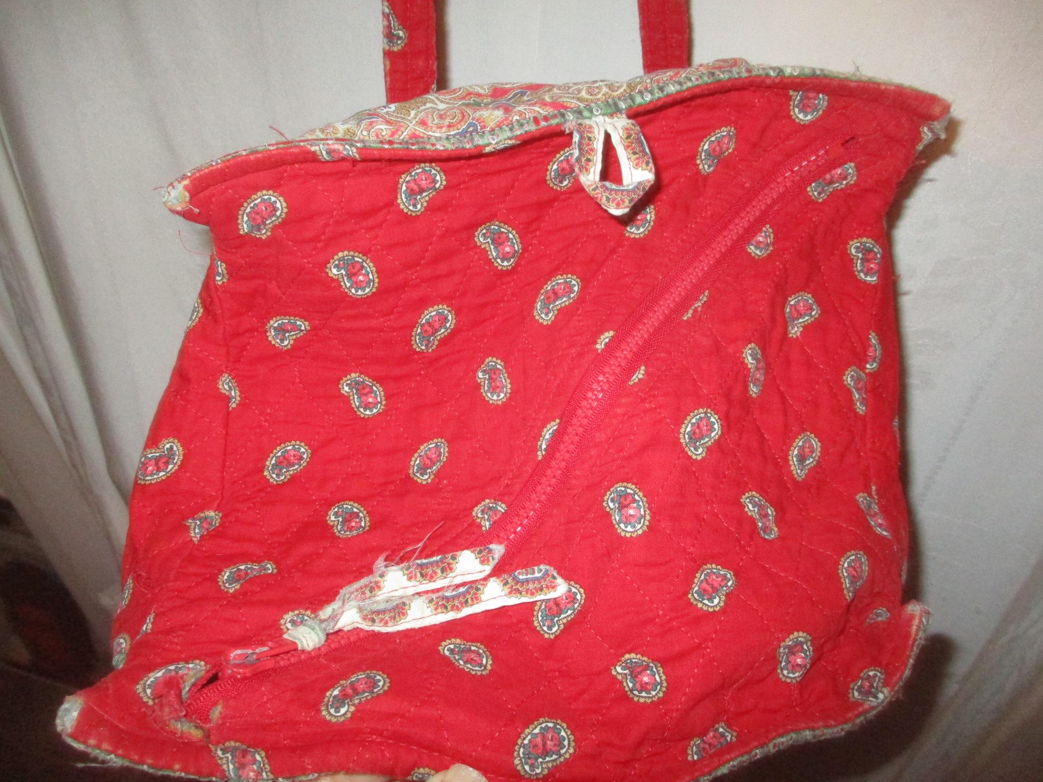 Vintage 80s Vera Bradley Apple Red Hoosier Doctor Duffel Purse Shoulder ...