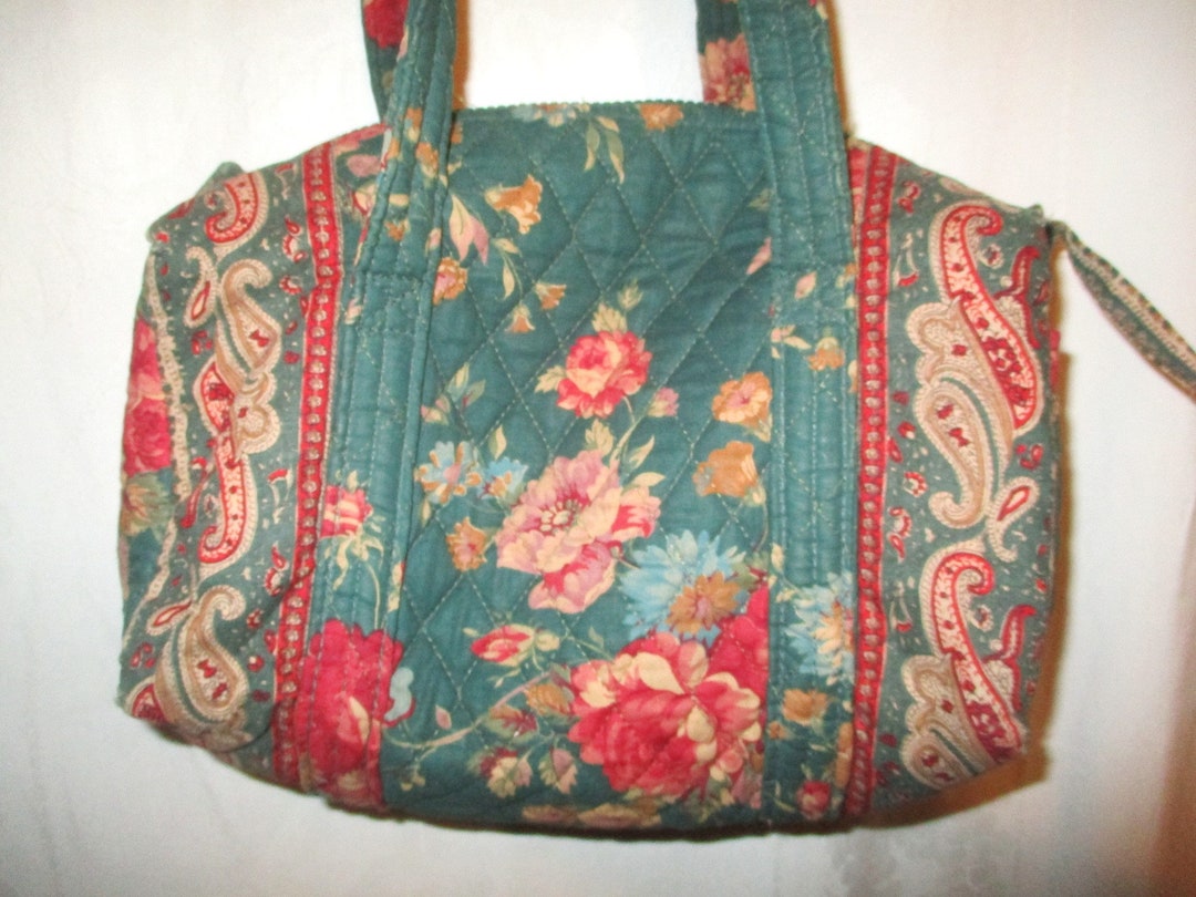 Vintage 80s Vera Bradley Greenbriar Duffle Purse Tote Bag Brown Label ...