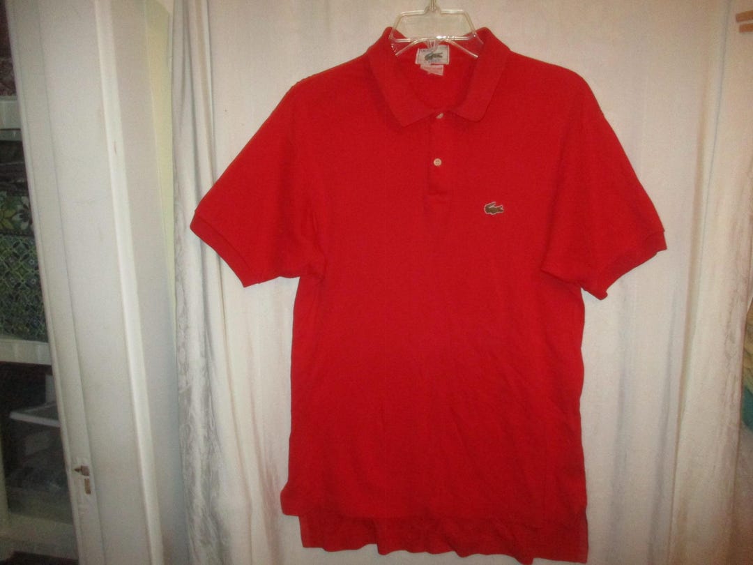 Vintage 80s Izod Gator Polo Shirt M Red Cotton Knit Mens - Etsy