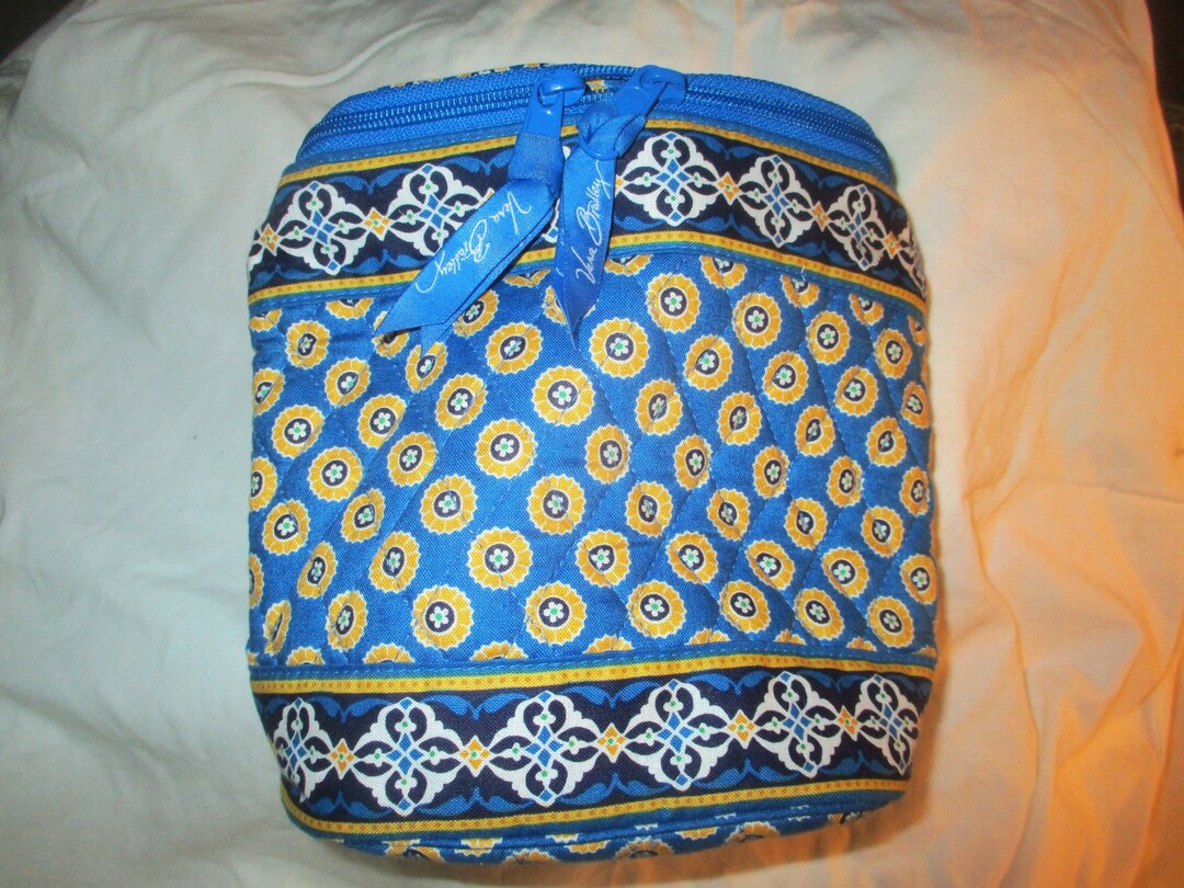 Vintage Vera Bradley Riviera Lunch Tote Sack Vinyl Bag Lined Zip Around ...