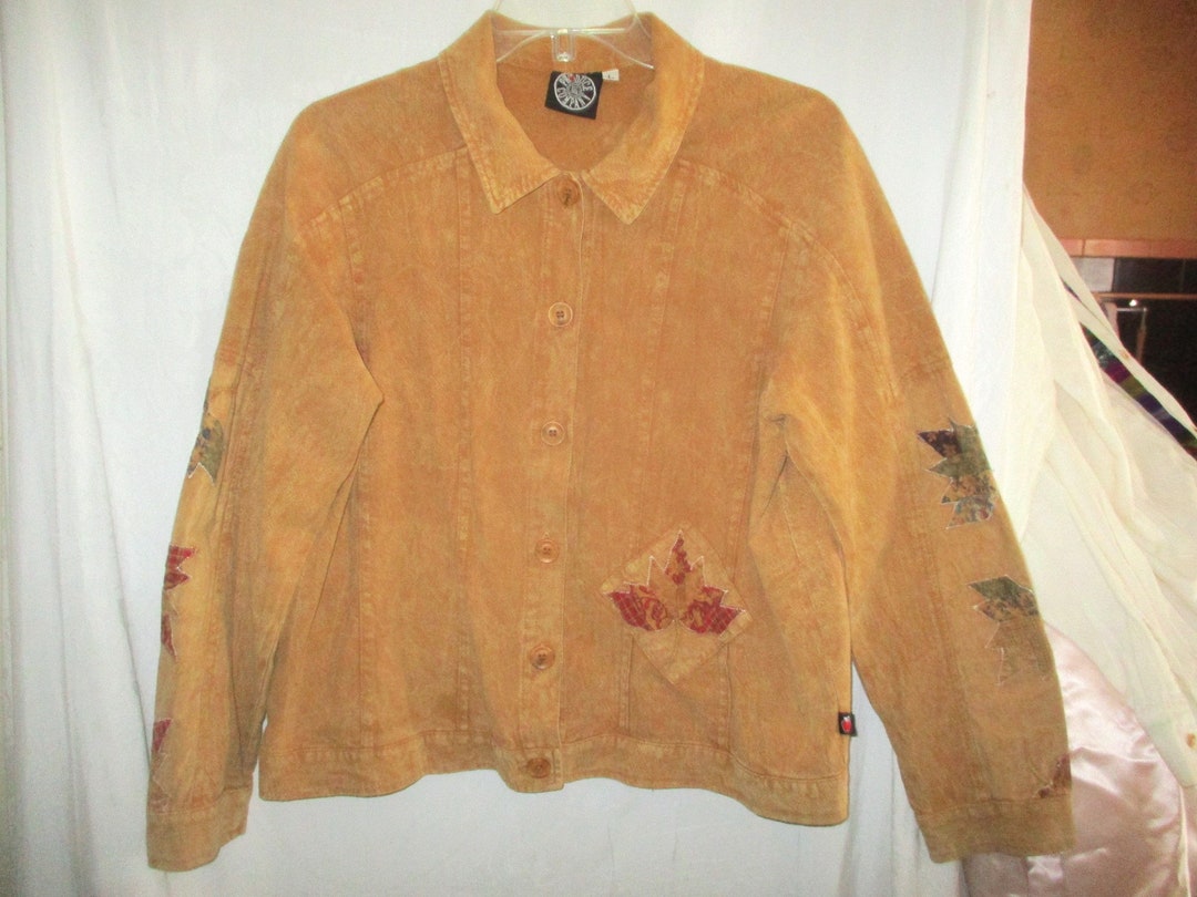 Vintage 90s L Cotton Art to Wear Ladies Beige Sandwashed Shirt ...