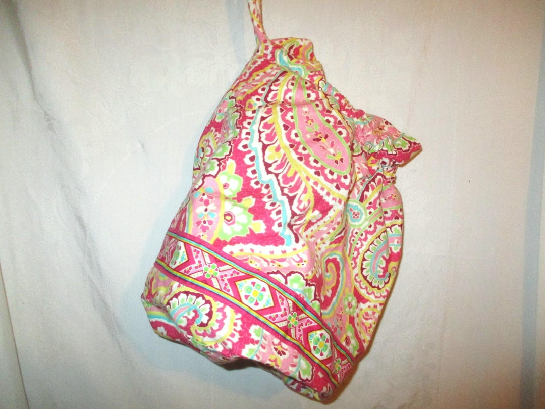 Vintage Vera Bradley Capri Melon Pink Medium Duffel Ditty Drawstring ...