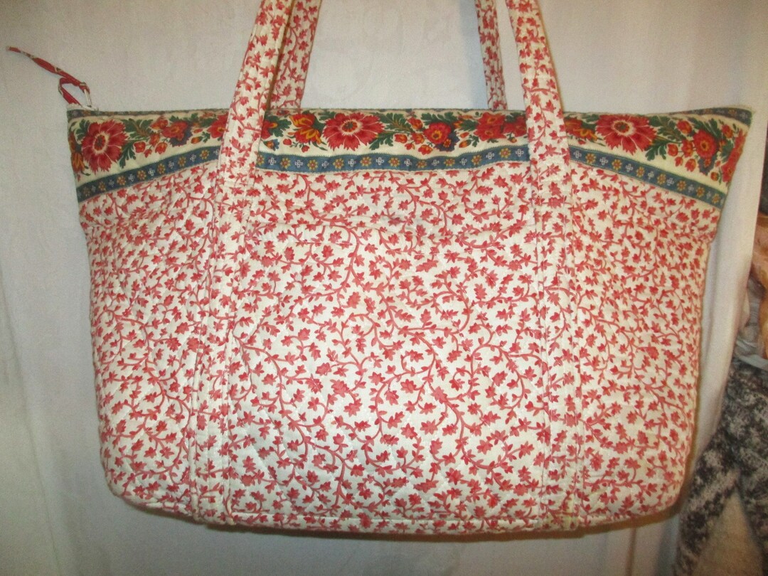 Vintage 90s Vera Bradley Red Delft Large Villager Purse Tote Bag ...