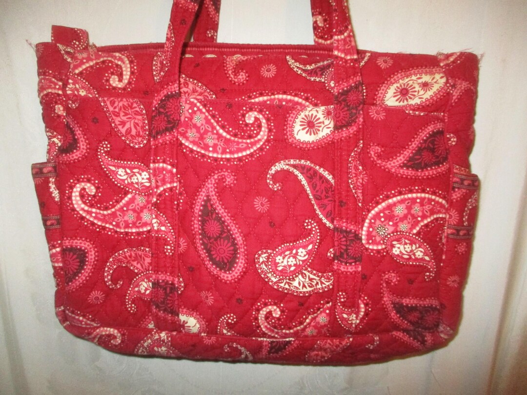Vintage Vera Bradley Mesa Red Paisley Unlined Diaper Tote Gym Duffel ...