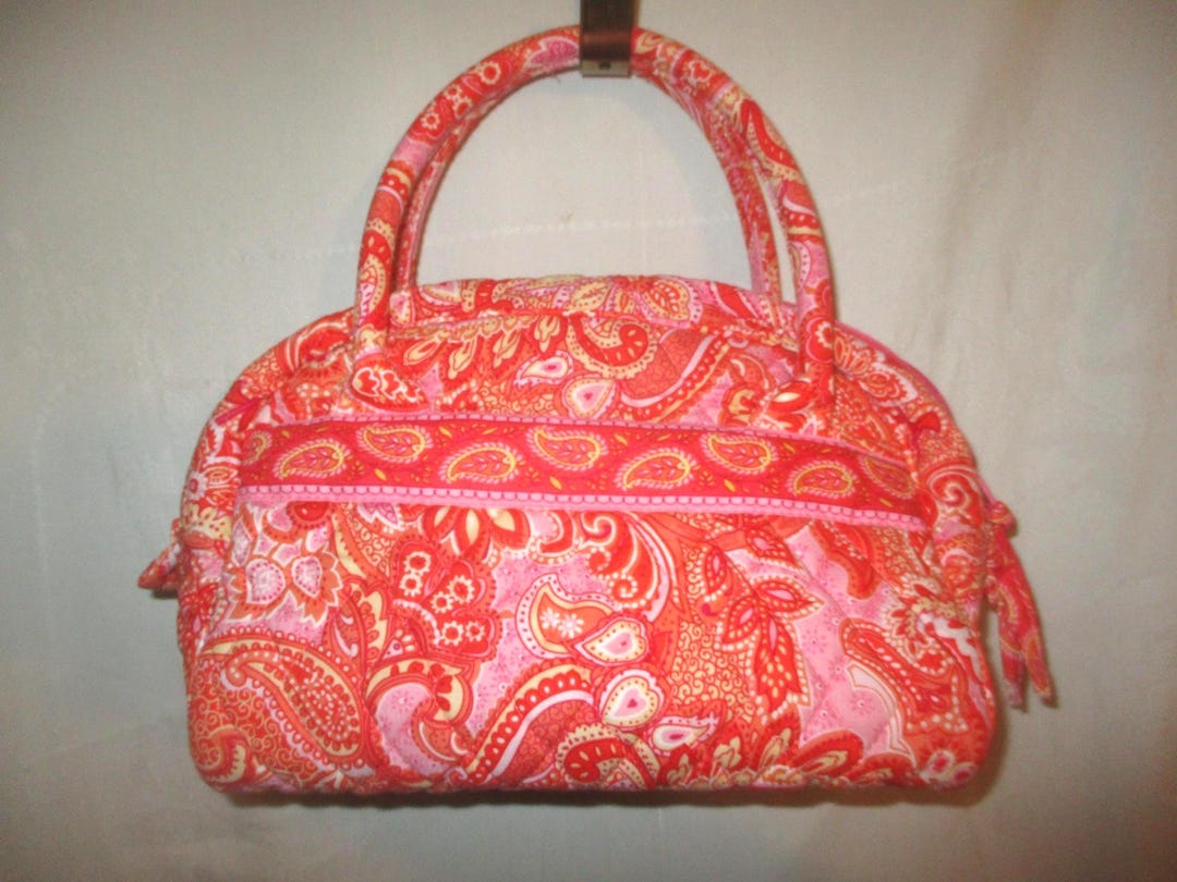 Vintage 00s Vera Bradley Sherbet Paisley Purse Top Handle Bag Gym Pink ...
