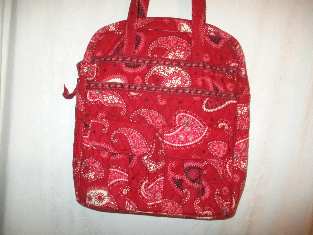 Vintage 00s Vera Bradley Mesa Red Paisley Shoulder Purse Satchel Travel ...