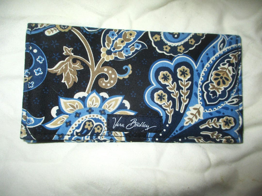 Vintage 00s Vera Bradley Checkbook Cover Check Book Windsor Navy Blue ...