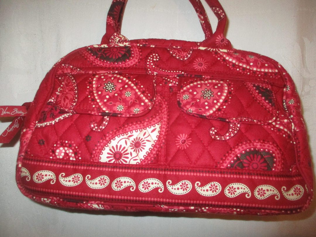 Vintage 00s Vera Bradley Mesa Red Paisley Purse Pockets Top Handle Bag ...