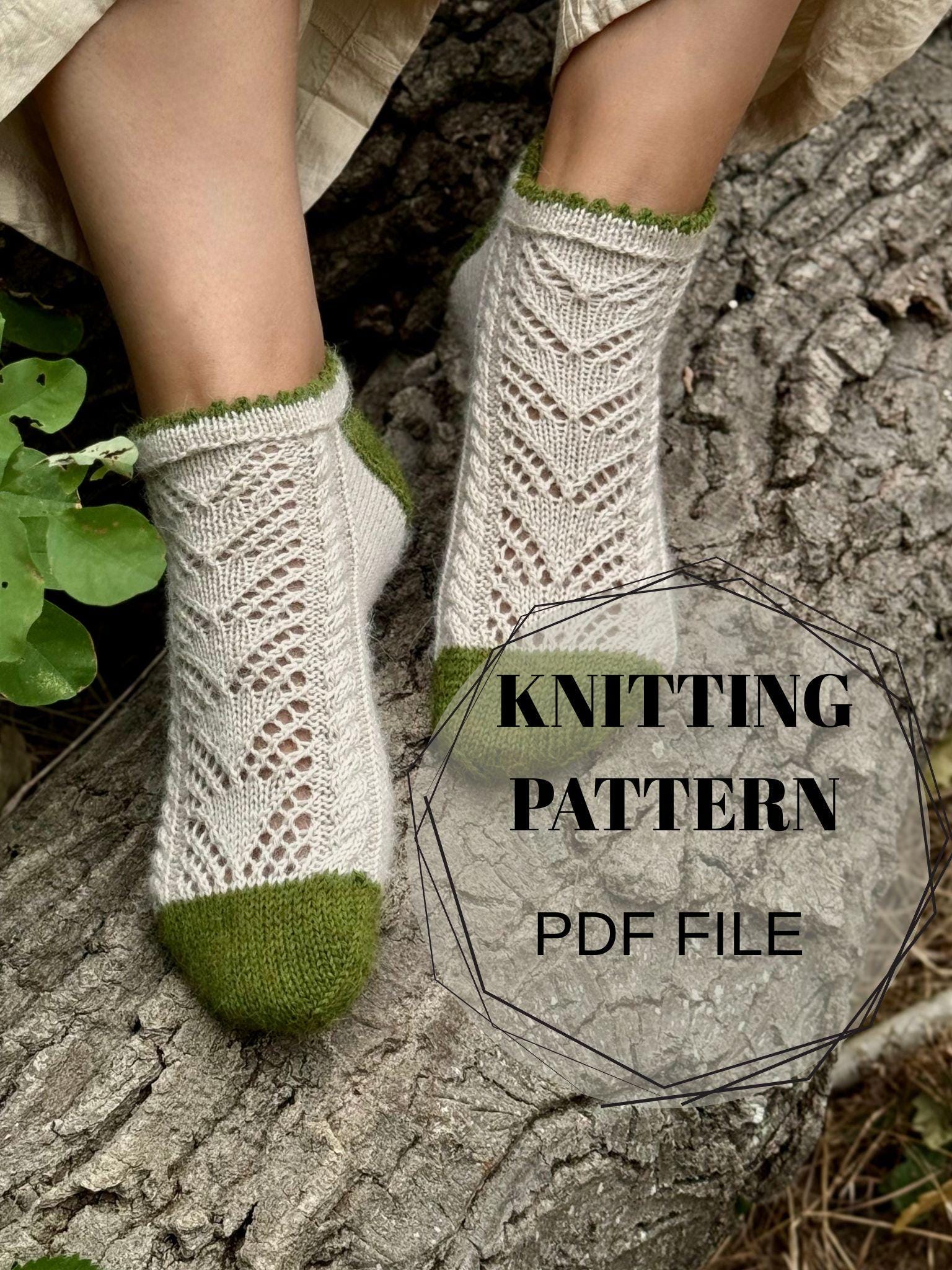 Knitting Pattern- Willow Twist Socks, Picot Edge, Cable Braid, Lace ...