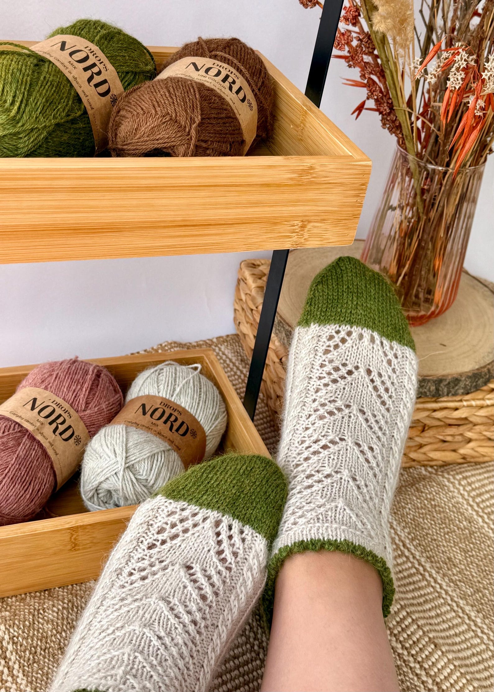 Knitting Pattern- Willow Twist Socks, Picot Edge, Cable Braid, Lace ...