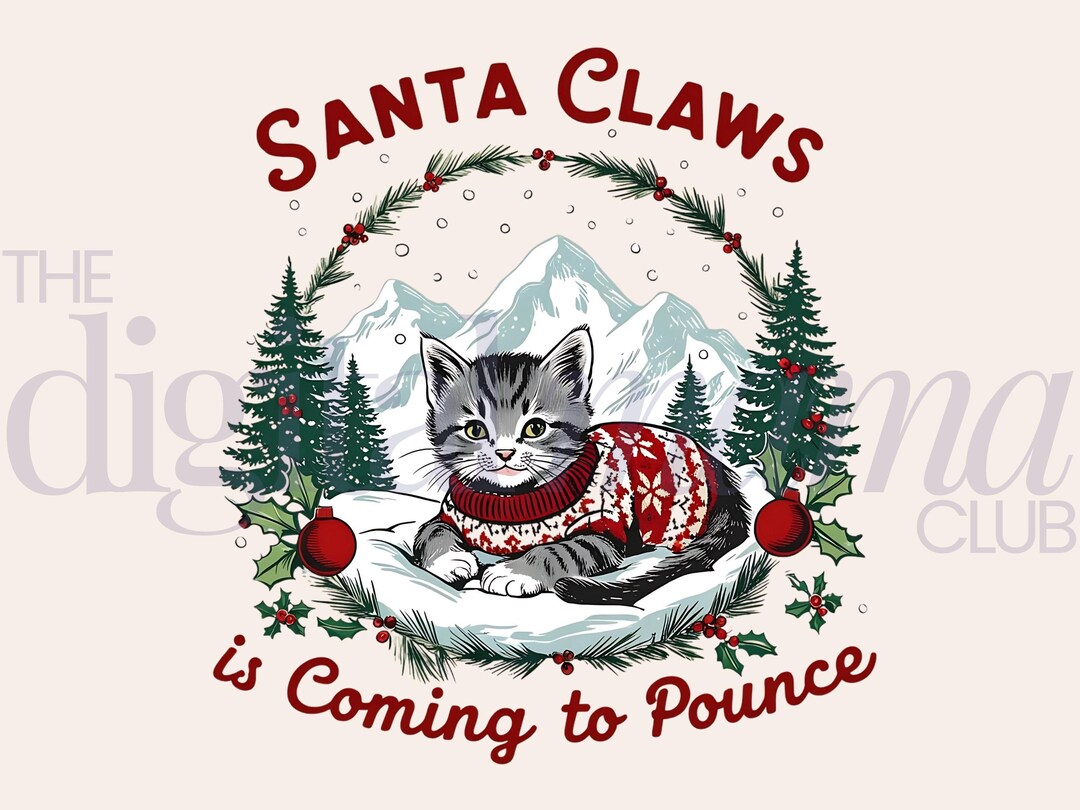 Cat Png, Meowy Christmas, Meow Christmas, Cat Sticker, Cat Sweatshirt ...