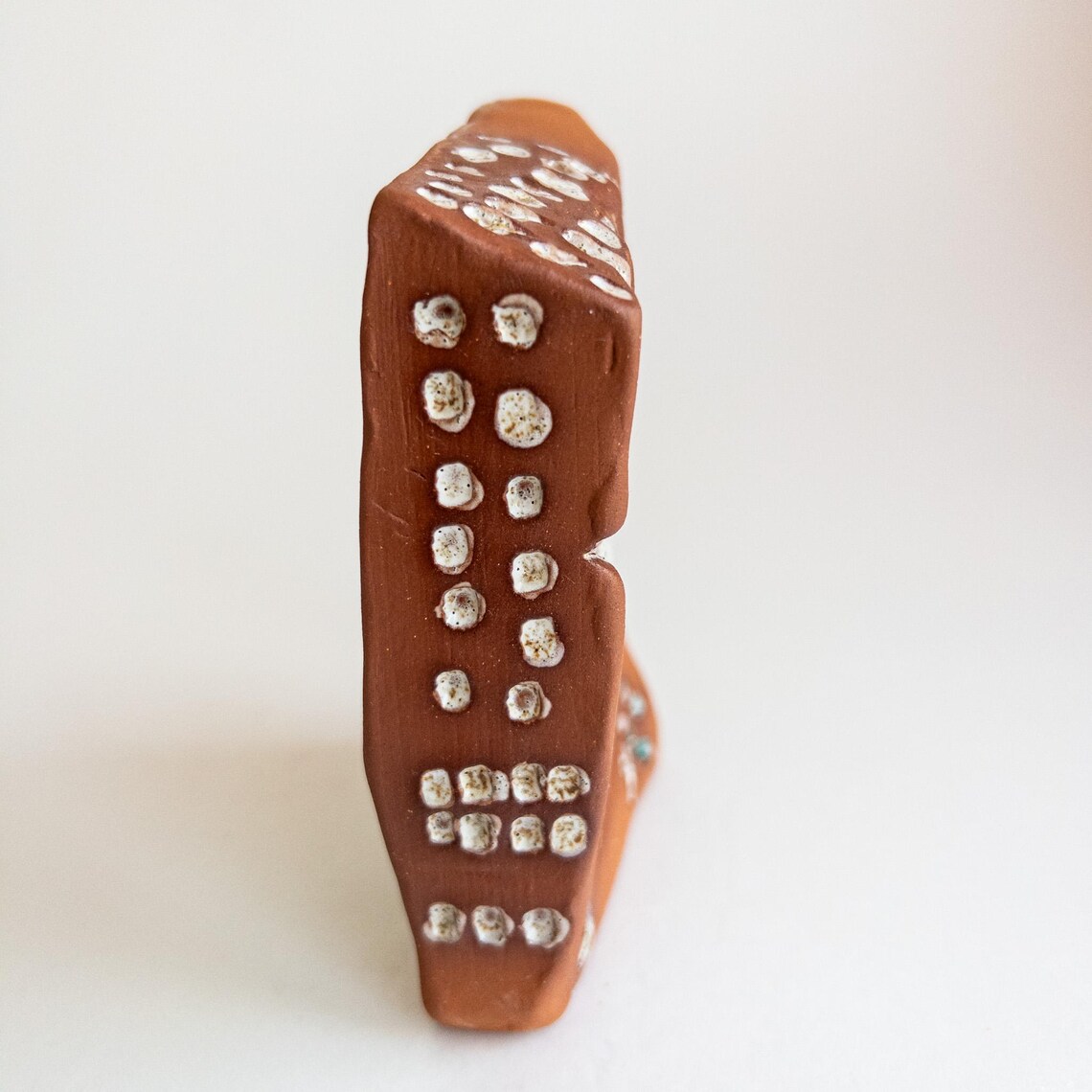 Handmade Red Clay Bird Sculpture – Double-sided Glazed Ceramic Figurine ...