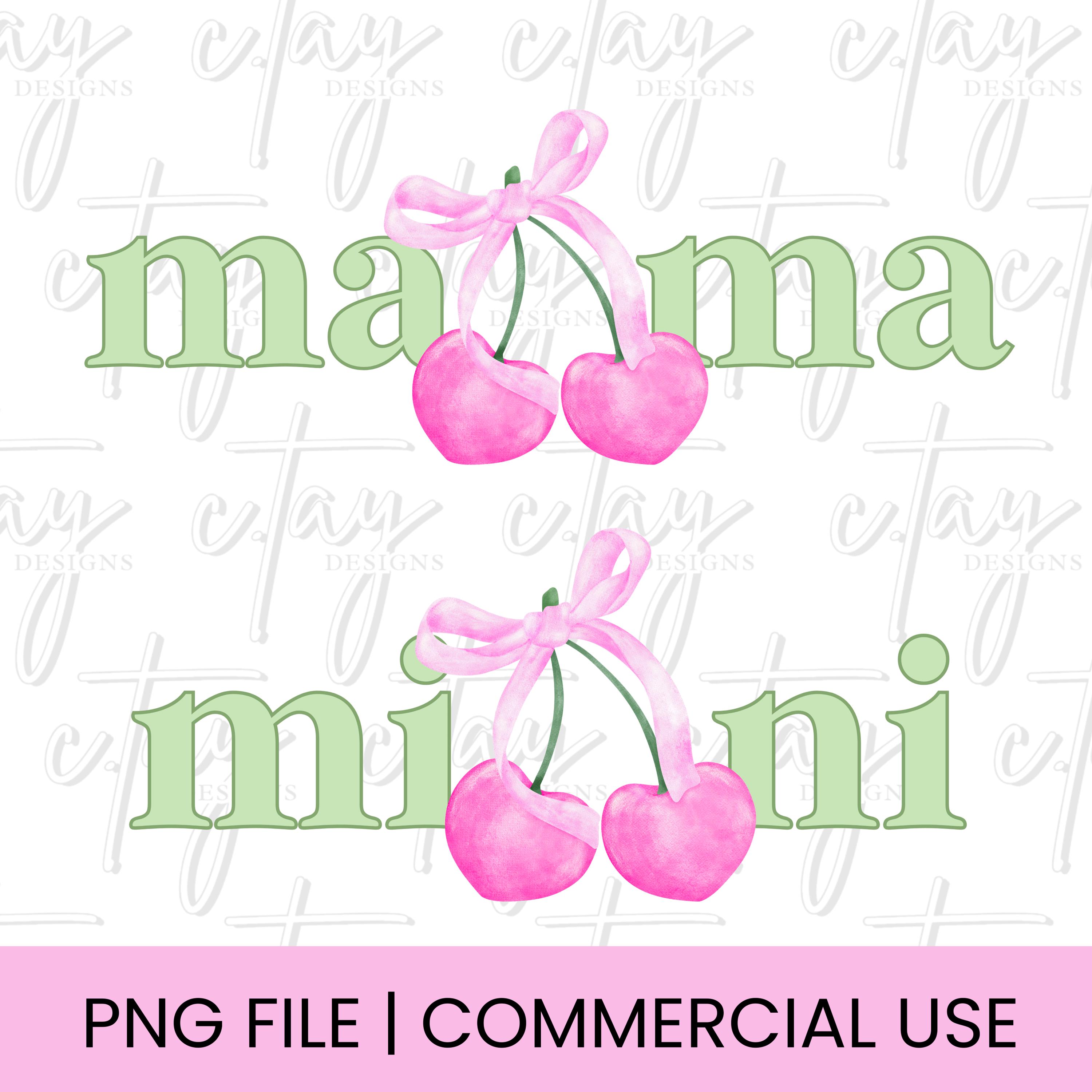 Mama and Mini - PNG DIGITAL FILE, Mom Png, Mini Png, Cherry Png, Baby ...