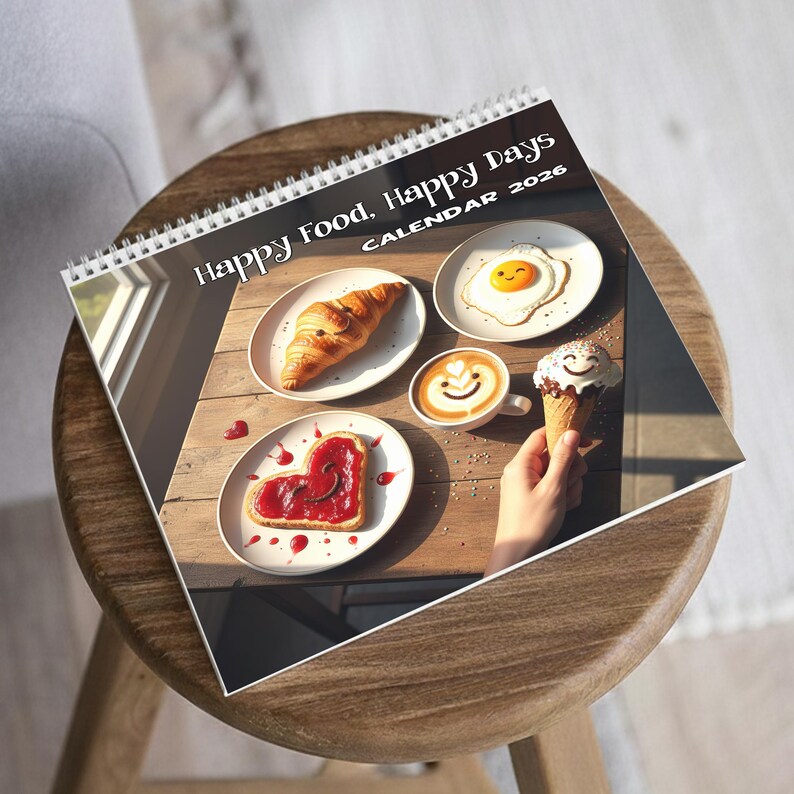Happy Food Happy Days Calendar 2026 – Motivational Kitchen Wall Art ...