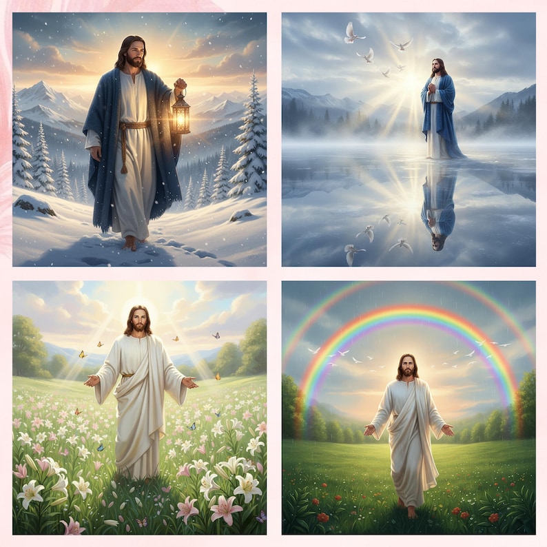 Jesus Through the Seasons 2026 Calendar, Christian Art Wall Calendar ...