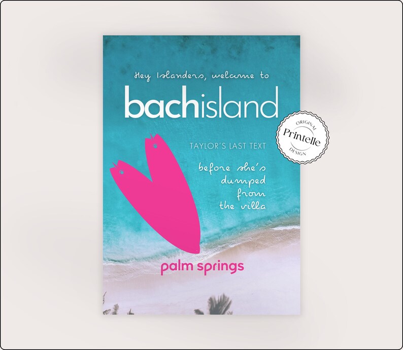Bach Island Welcome Sign: Bachelorette Party Template (canva Editable ...