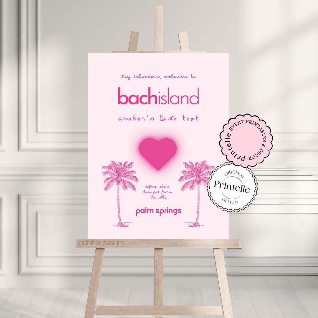 Bachelorette Island Welcome Sign Template: Love Bach Party (digital ...