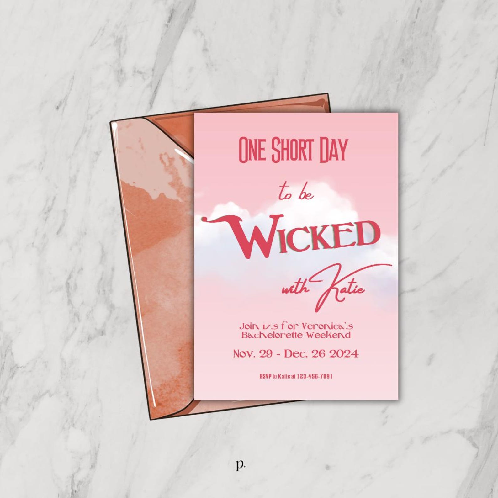 One Short Day Wicked Bachelorette Party Invitation and Itinerary ...
