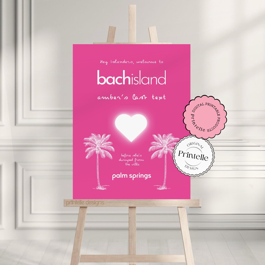Editable Bach Island Welcome Sign Template, Bachelorette Island Party ...