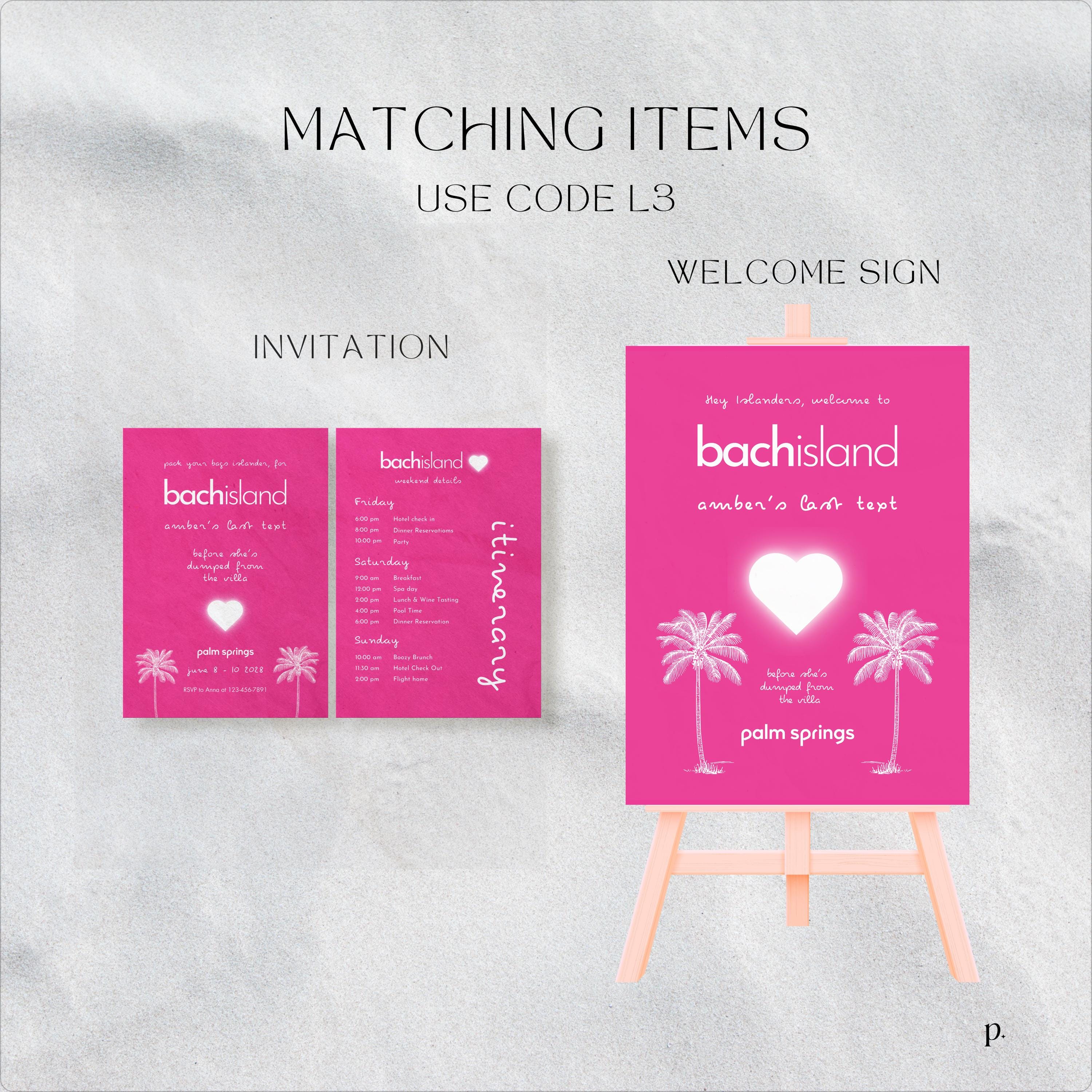 Editable Bach Island Welcome Sign: Bachelorette Party Decor (digital ...