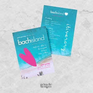 Bach Island Invitation and Itinerary Template | One Last Text Island ...