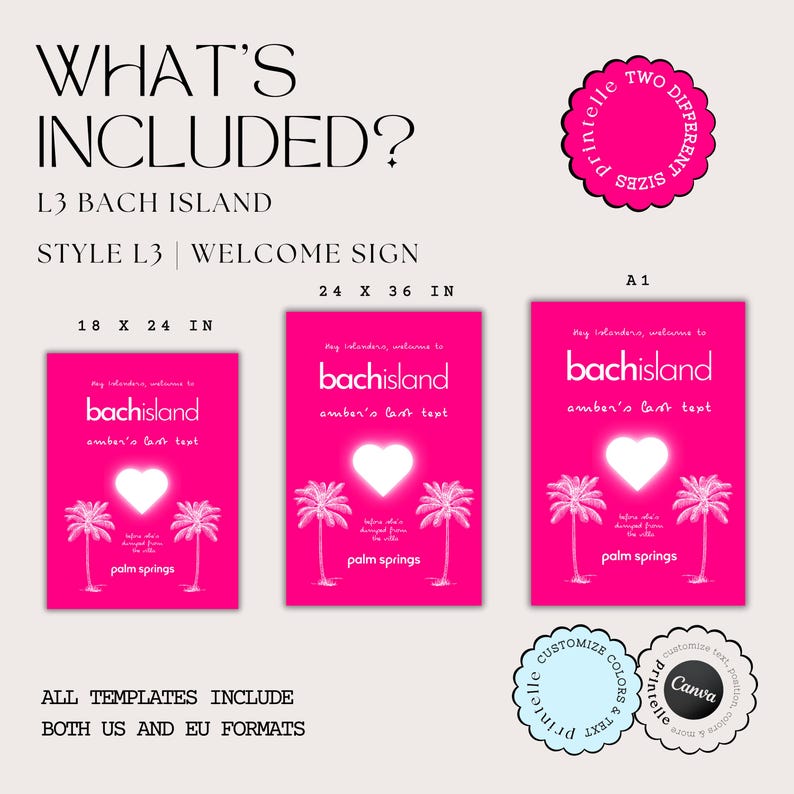 Editable Bach Island Welcome Sign: Bachelorette Party Decor (digital ...