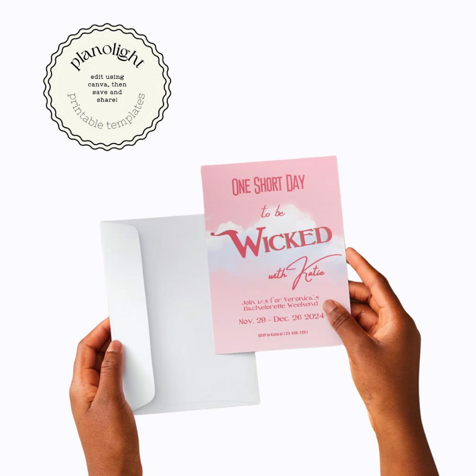 One Short Day Wicked Bachelorette Party Invitation and Itinerary ...