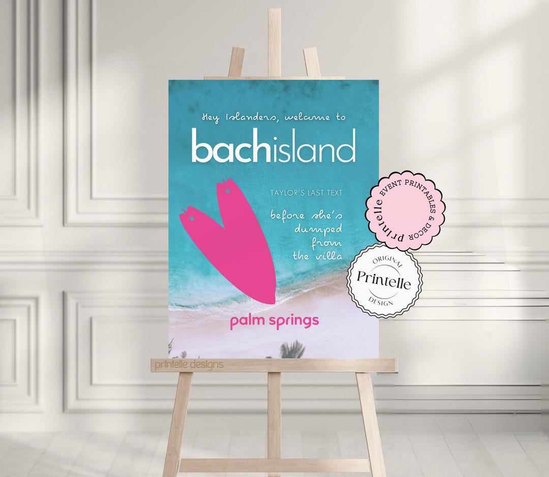 Bach Island Welcome Sign: Bachelorette Party Template (canva Editable ...