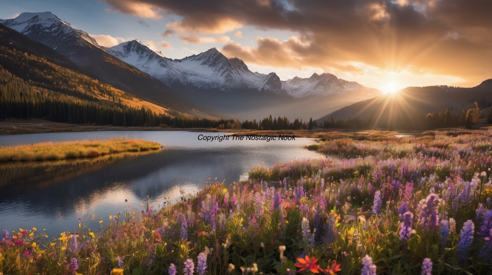 A Mountain View Spring Landscape Digital Art, Digital Art Download ...