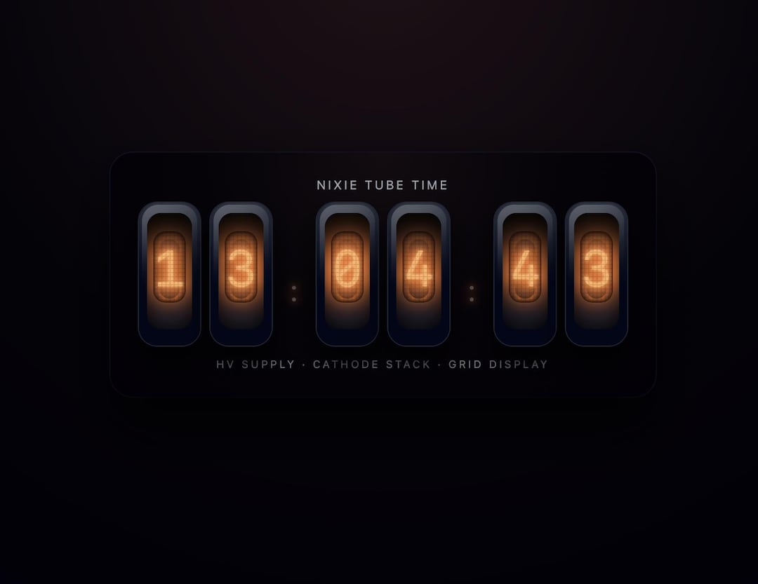 Animated Nixie Clock Desktop HTML Template | Customizable | Vintage ...