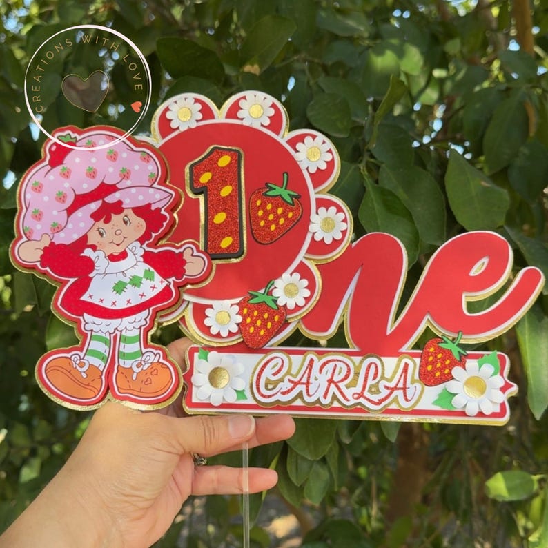 Strawberry Shortcake Cake Topper - Etsy