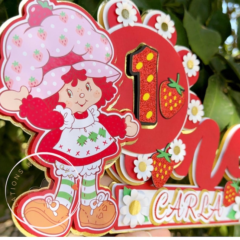 Strawberry Shortcake Cake Topper - Etsy