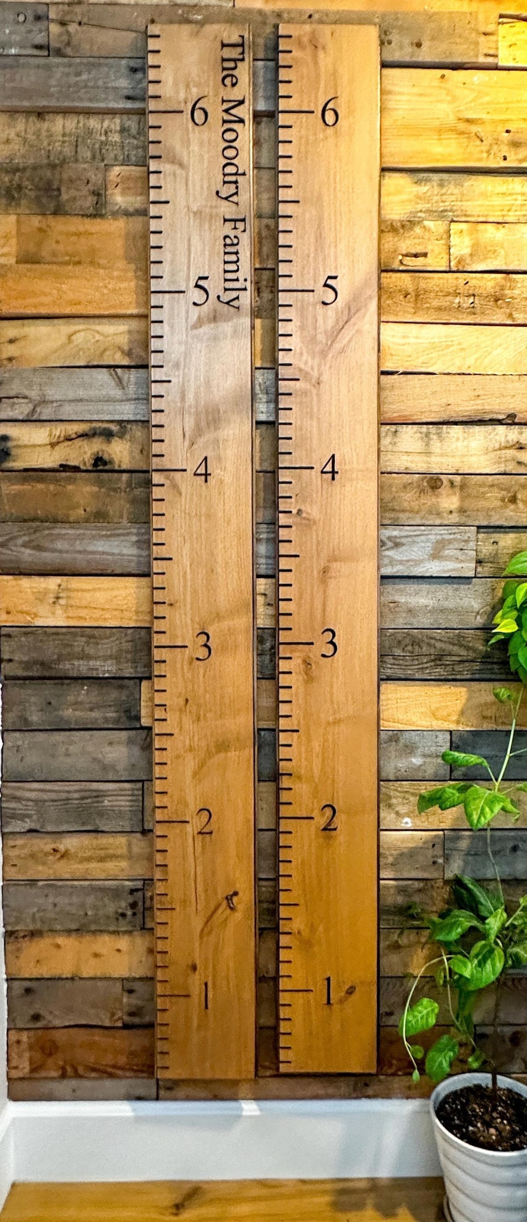 Family Growth Chart Real Hardwood Personalized Engraved Keepsake Wood ...